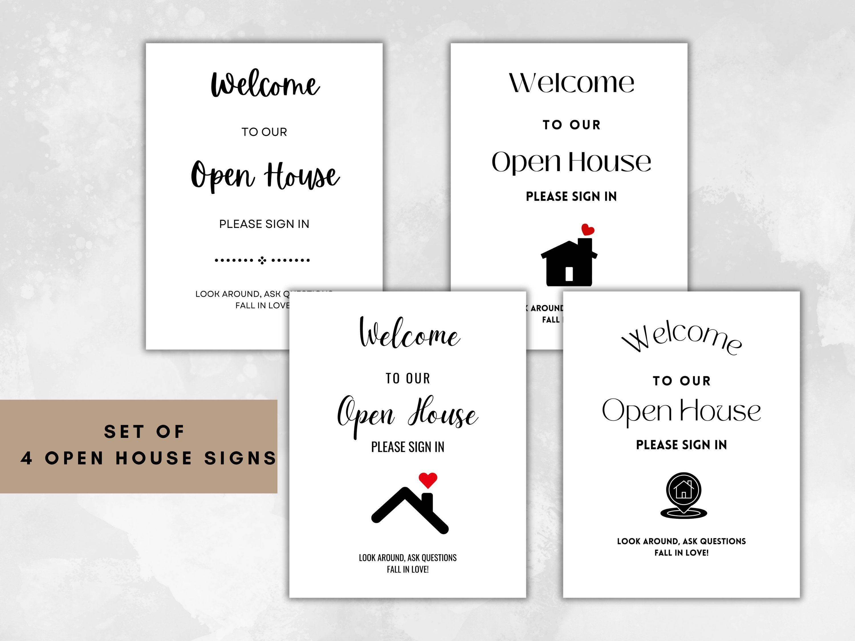 Realtor Open House Printable Bundle, Sign in Sheet, Open House Flyer ...