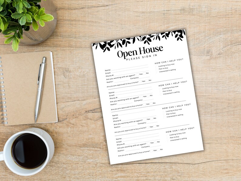 Realtor Open House Printable Bundle, Sign in Sheet, Open House Flyer ...