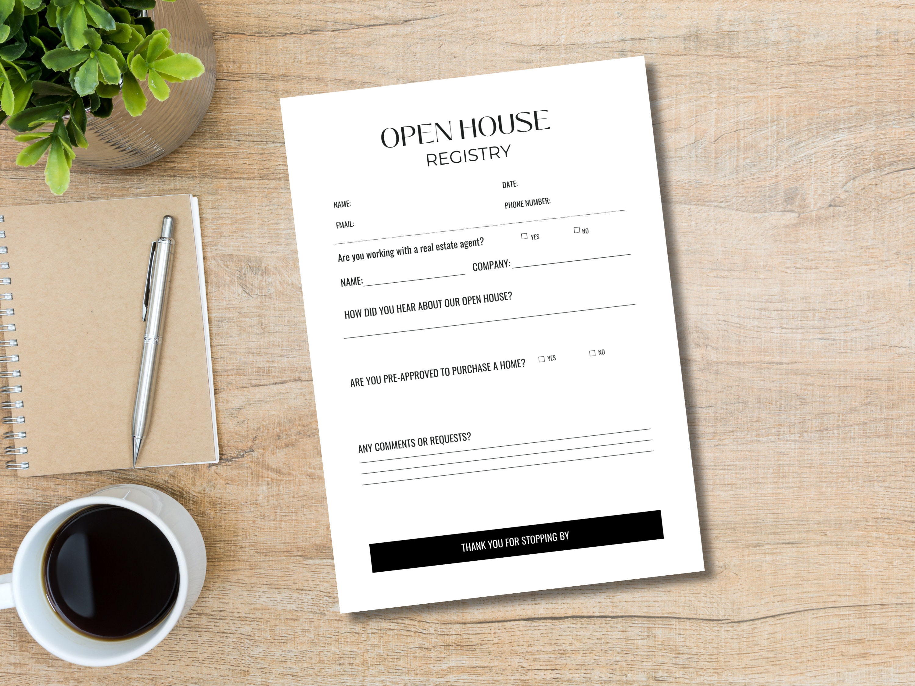 Open House Registry Sheet, Realtor Open House Sheet, Real Estate ...