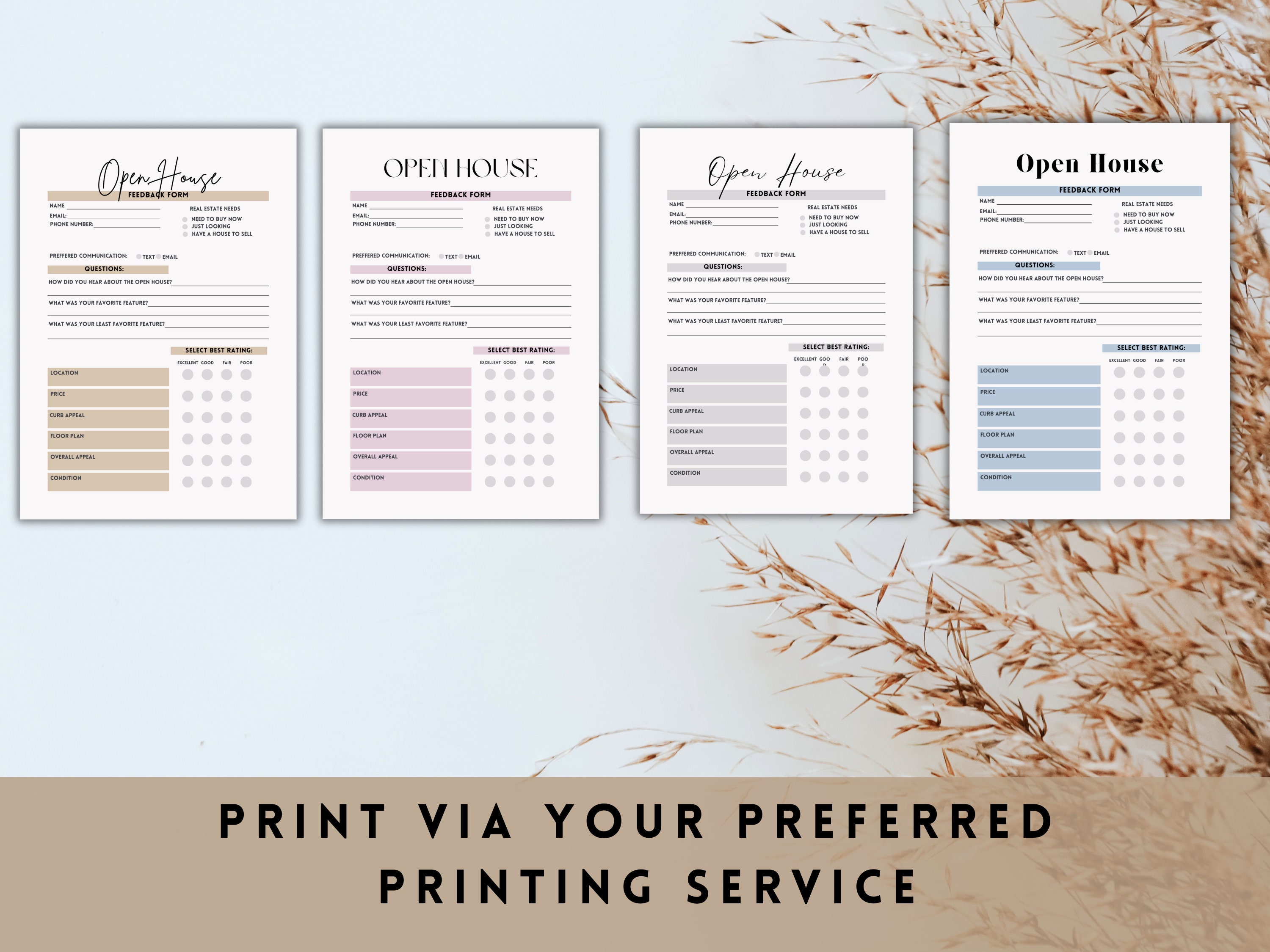 Realtor Open House Printable Bundle, Sign in Sheet, Open House Flyer ...
