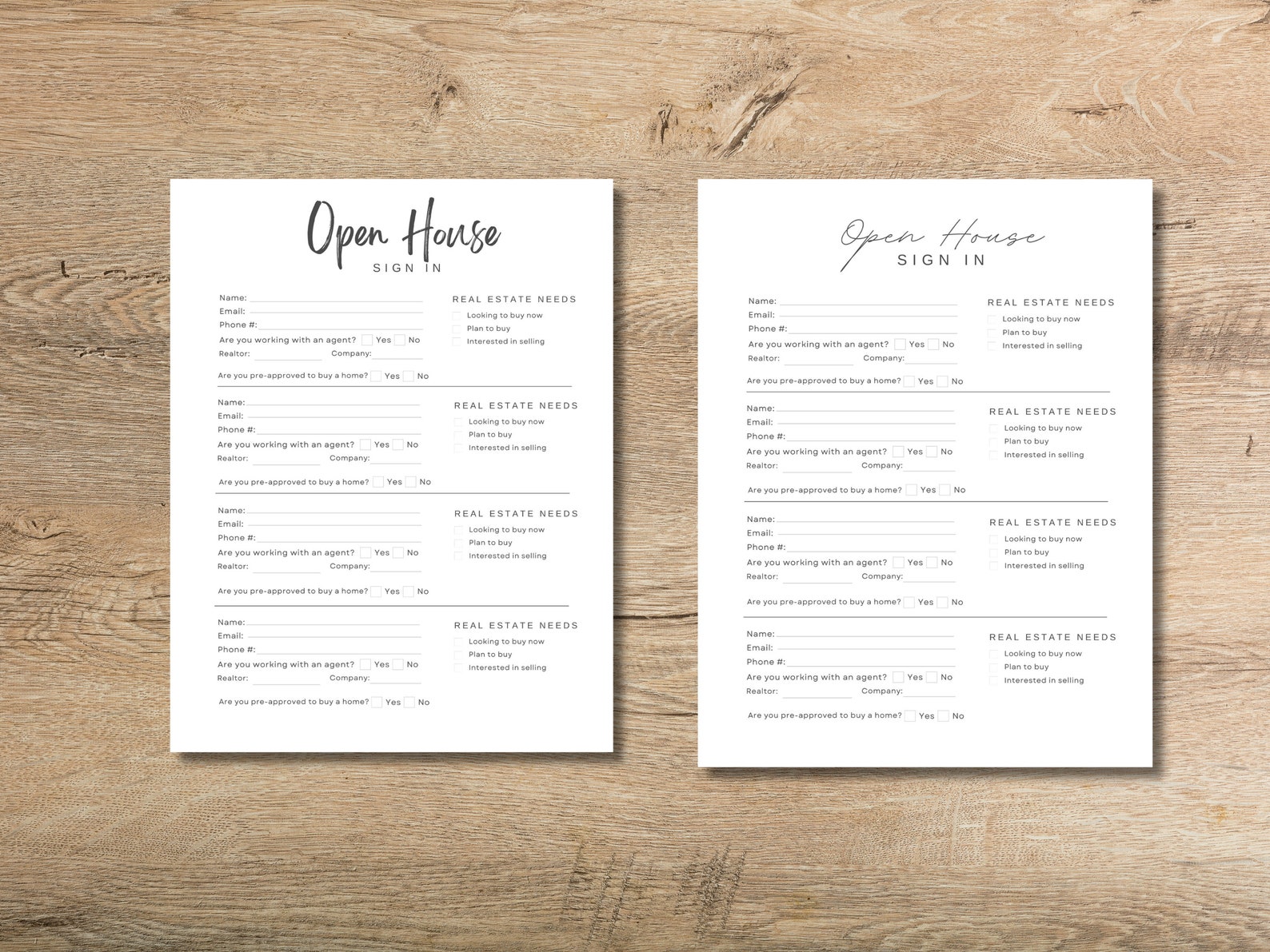 Open House Sign in Sheet Editable Printable, Realtor Open House Sheet ...