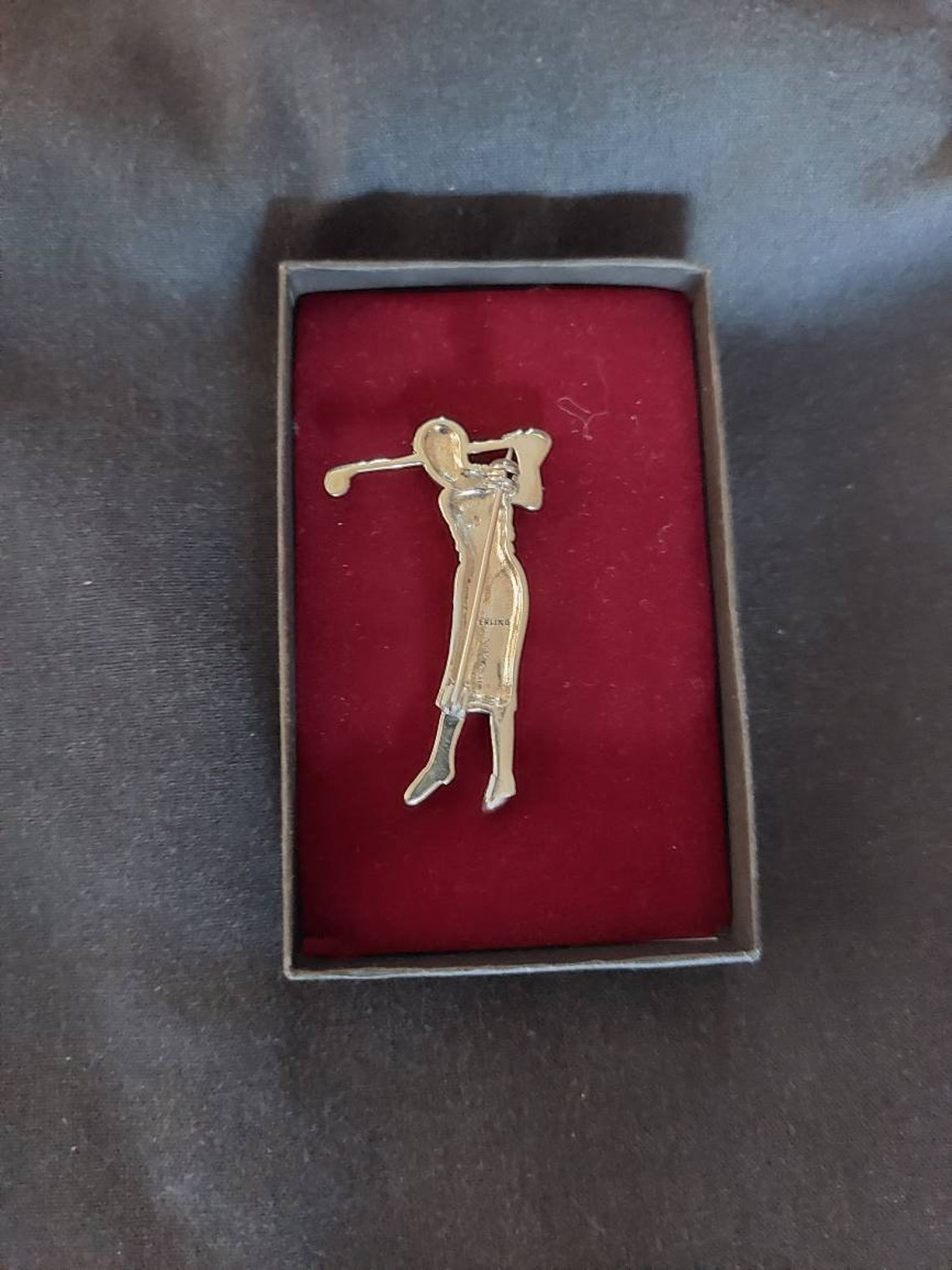 Vintage Art Deco Style Sterling Silver Lady Golfer Brooch With - Etsy