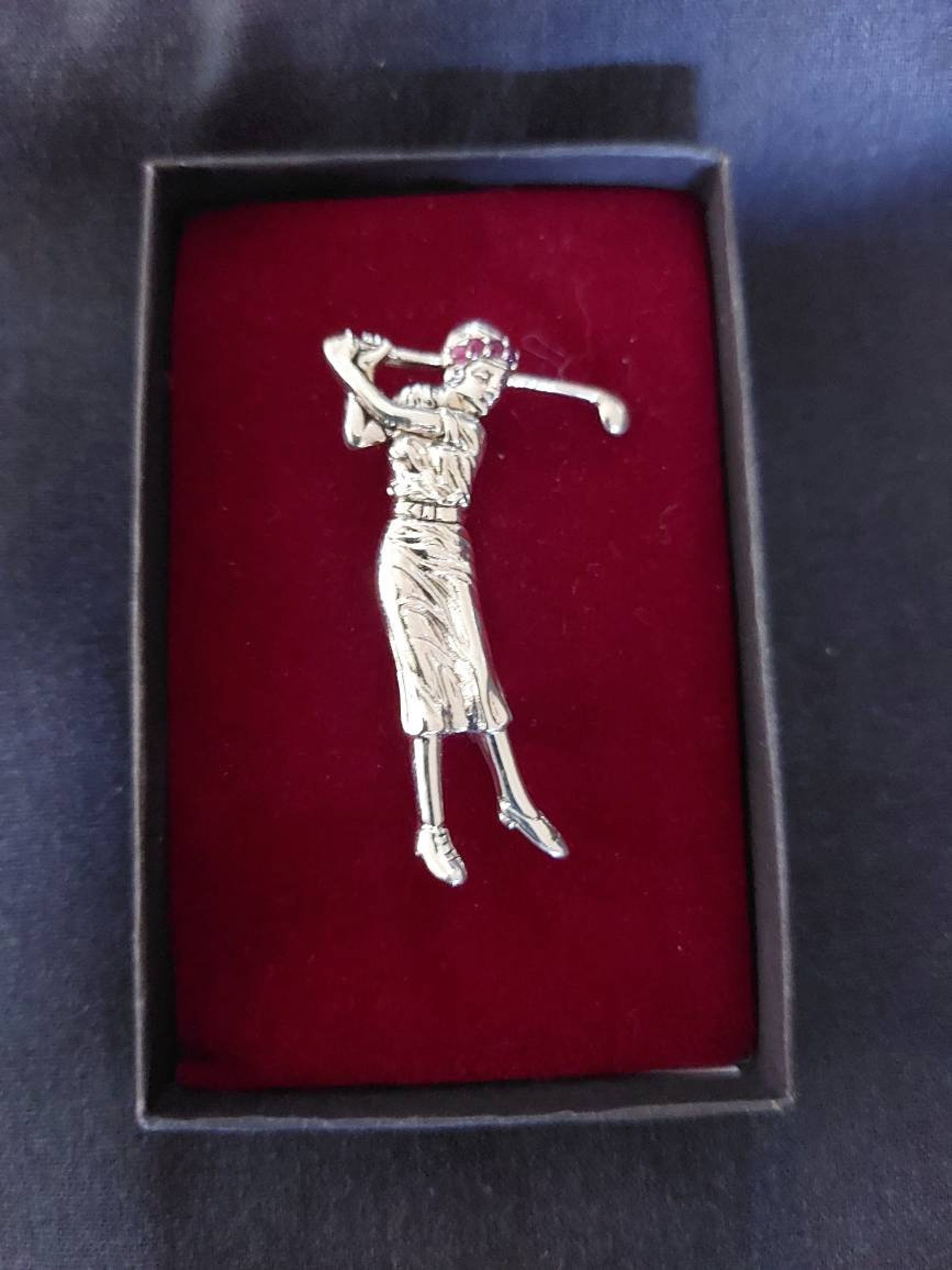 Vintage Art Deco Style Sterling Silver Lady Golfer Brooch With - Etsy