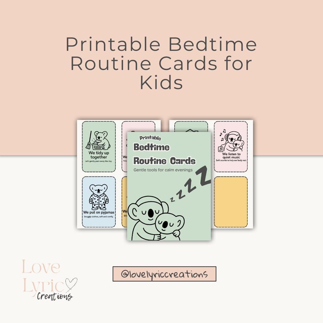 Printable Bedtime Routine Cards for Kids | Visual Schedule | Calm ...