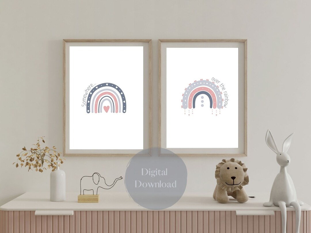 Somewhere Over the Rainbow Digital Nursery Print Instant Download Girls ...