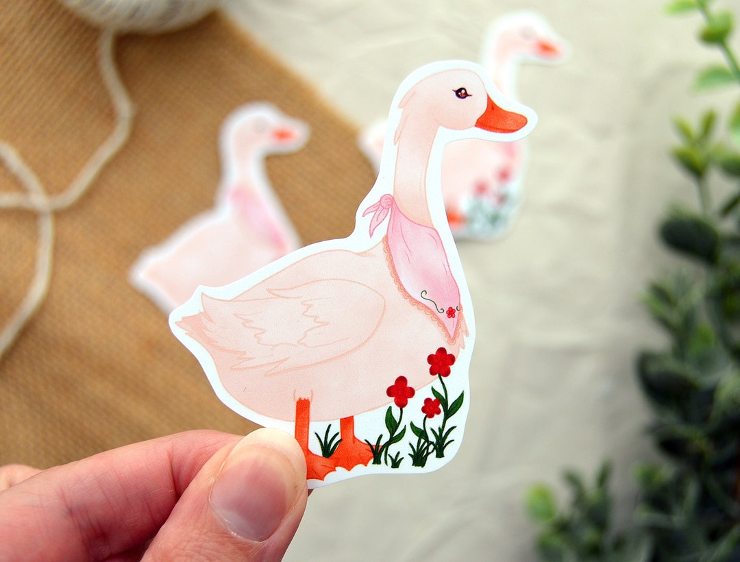 Cottagecore Duck Die Cut Vinyl Waterproof Single Sticker Animal Sticker ...