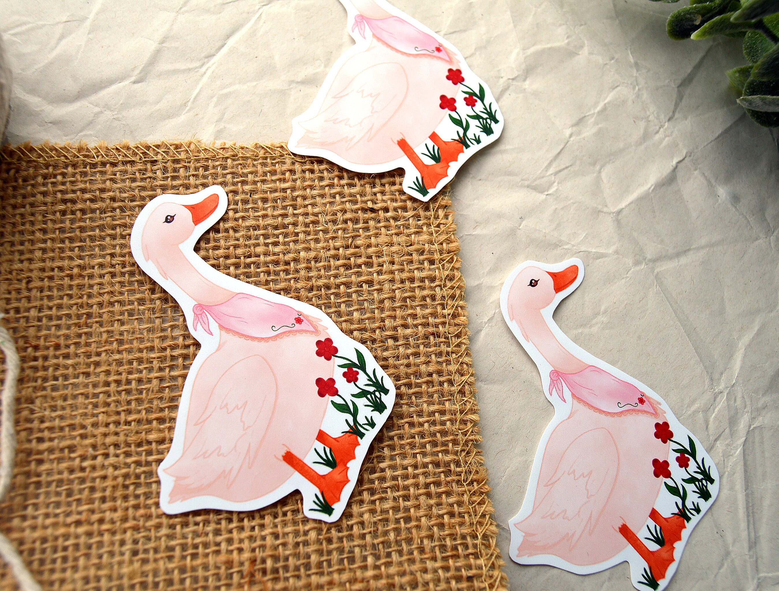 Cottagecore Duck Die Cut Vinyl Waterproof Single Sticker - Etsy