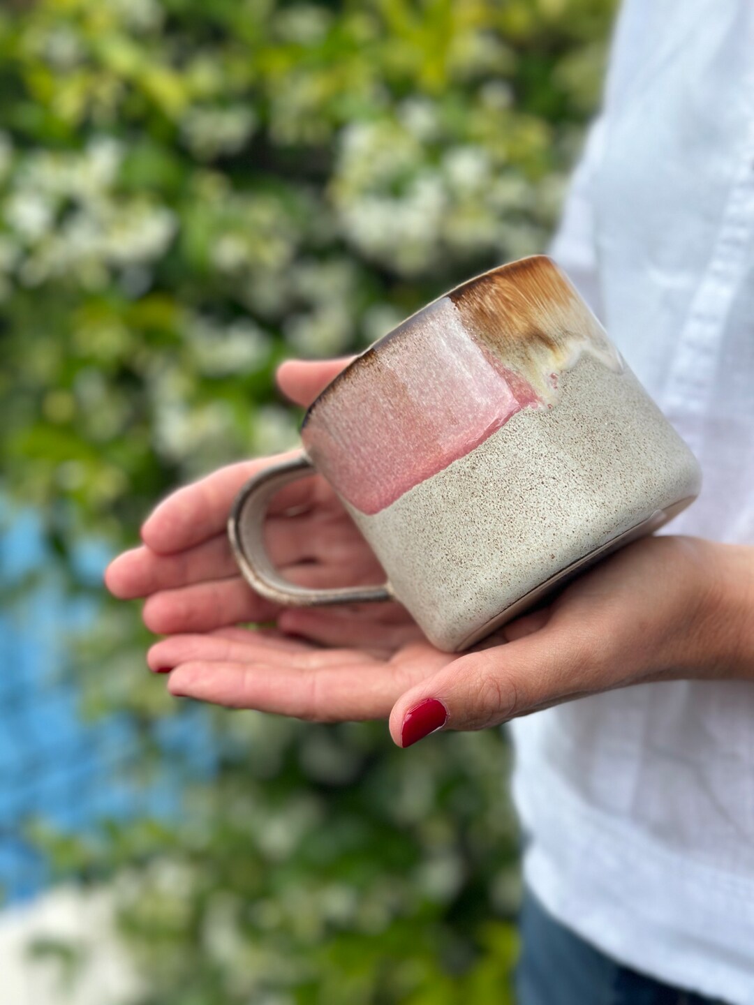 Large Mug Cup Melting Ice Frozen Cream Pastel Colors Gradient, 400ml ...