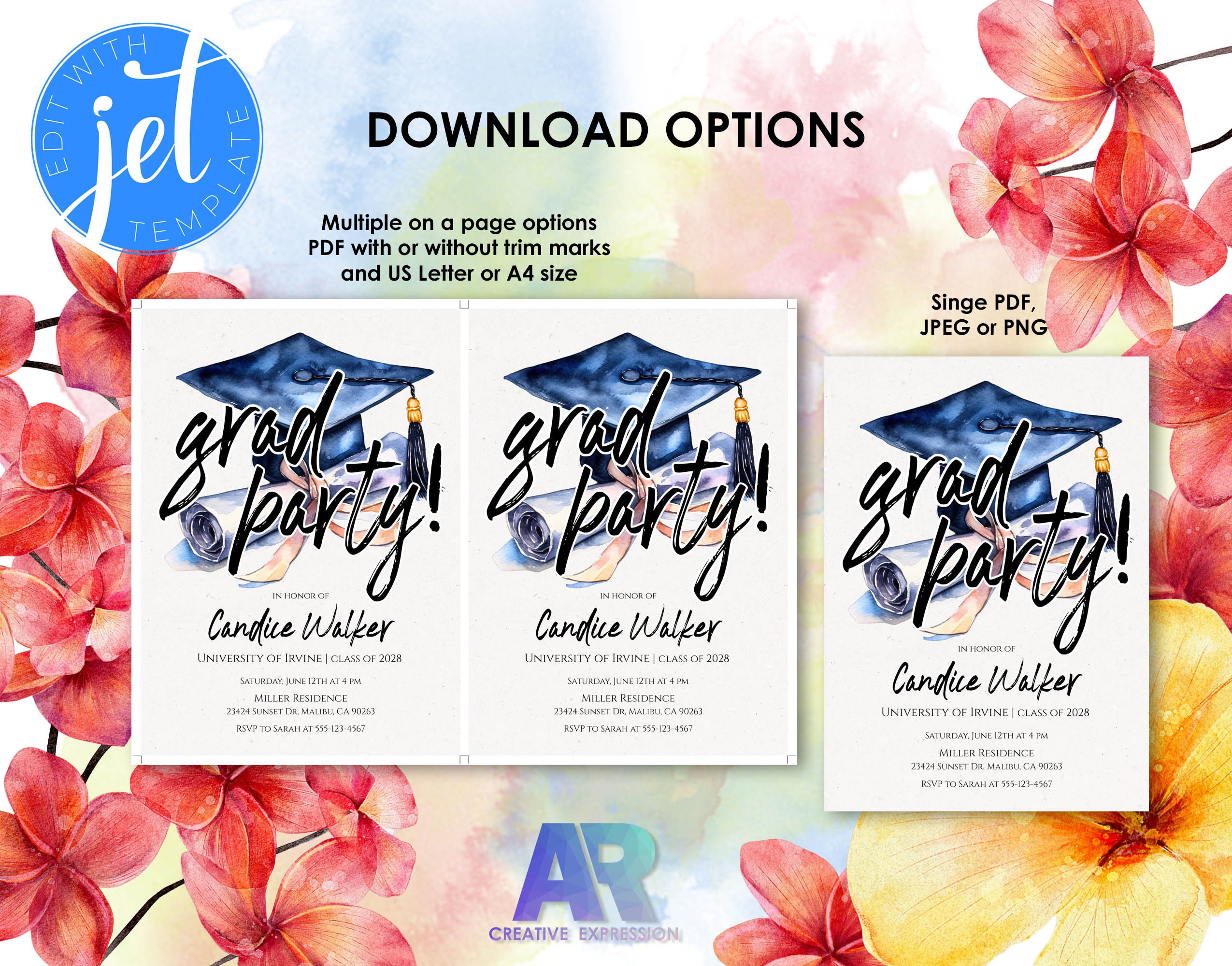 Graduation Party Invitation 5x7 Graduation Announcement Grad Party ...
