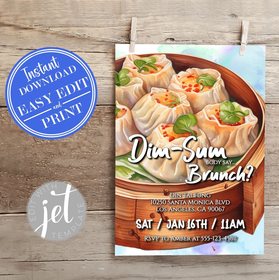 Dim Sum Invitation 5x7 | Celebration Party Invite | Brunch Party Invite ...