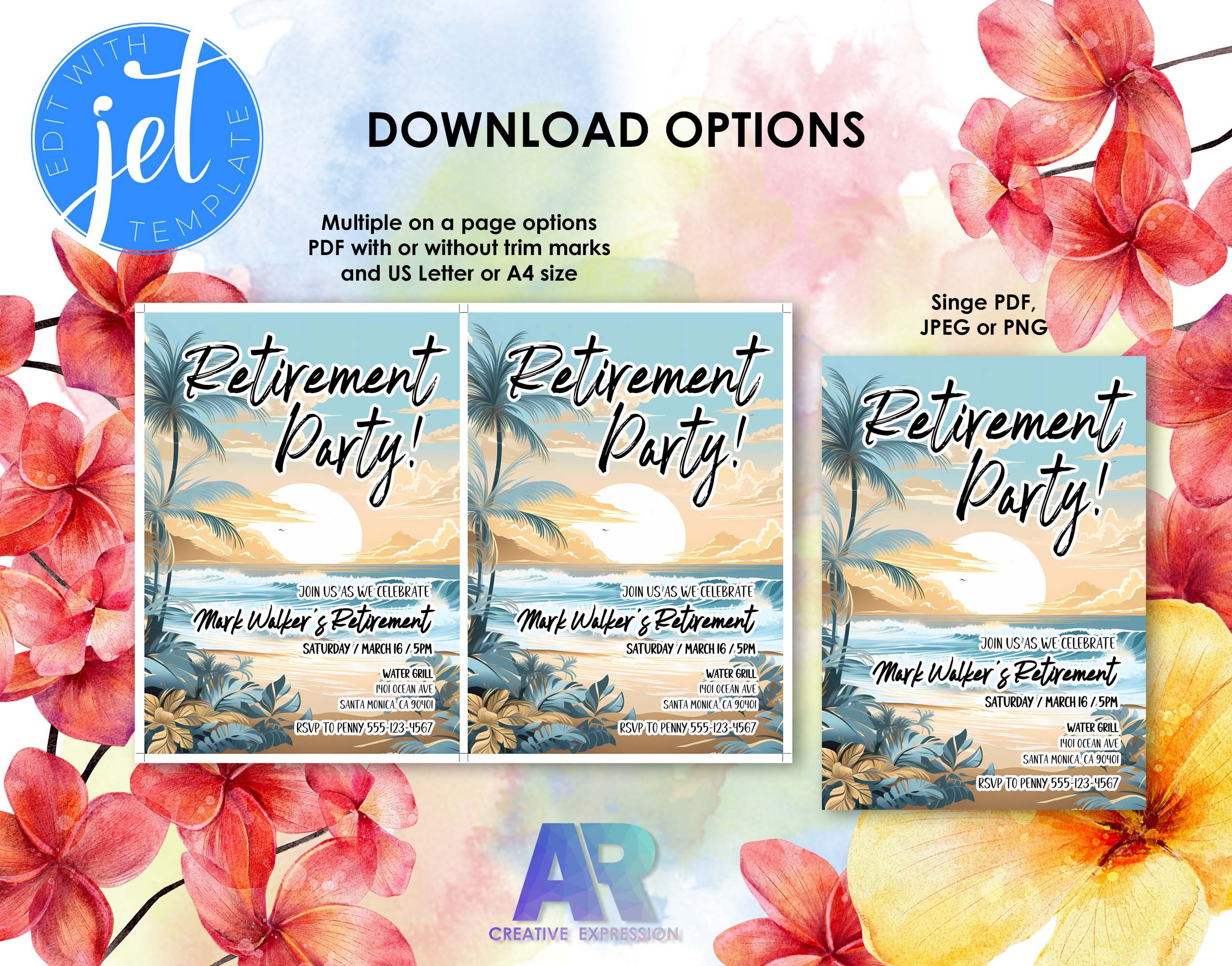 Retirement Party Invitation 5x7 | Modern Retirement Party Invite ...