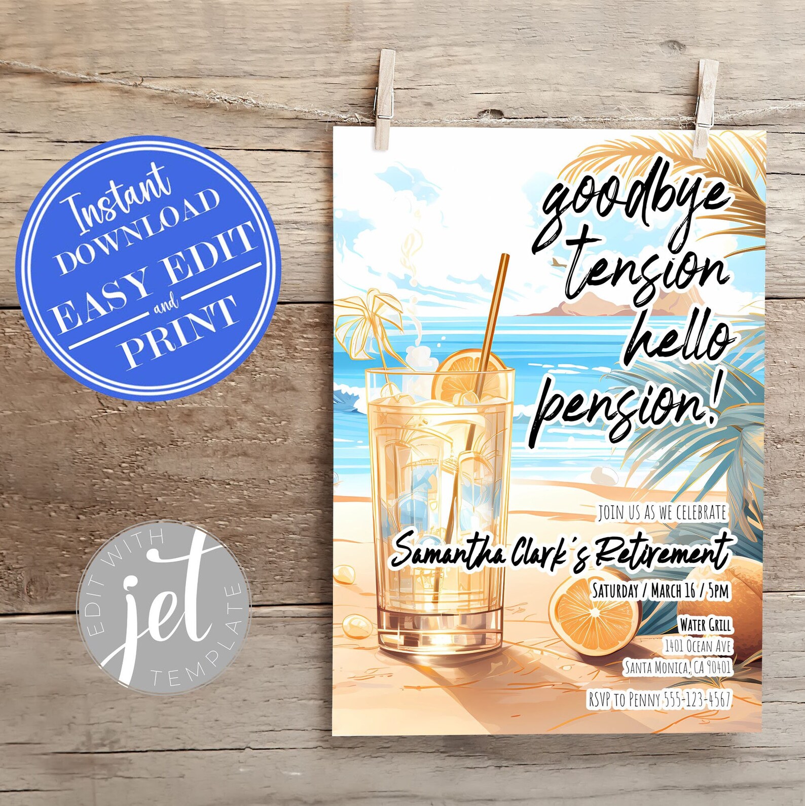 Retirement Party Invitation 5x7 | Modern Retirement Party Invite ...