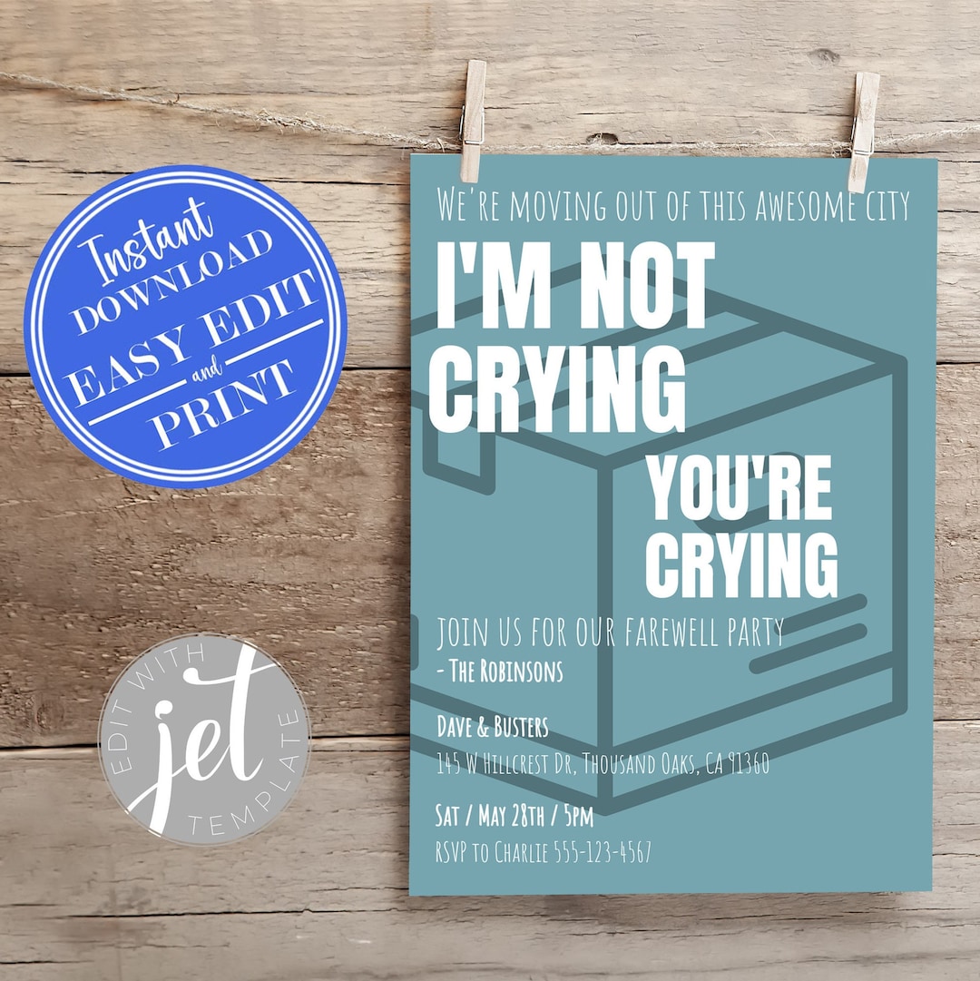 Farewell Going Away Invitation 5x7 | We're Moving Funny Goodbye Party ...