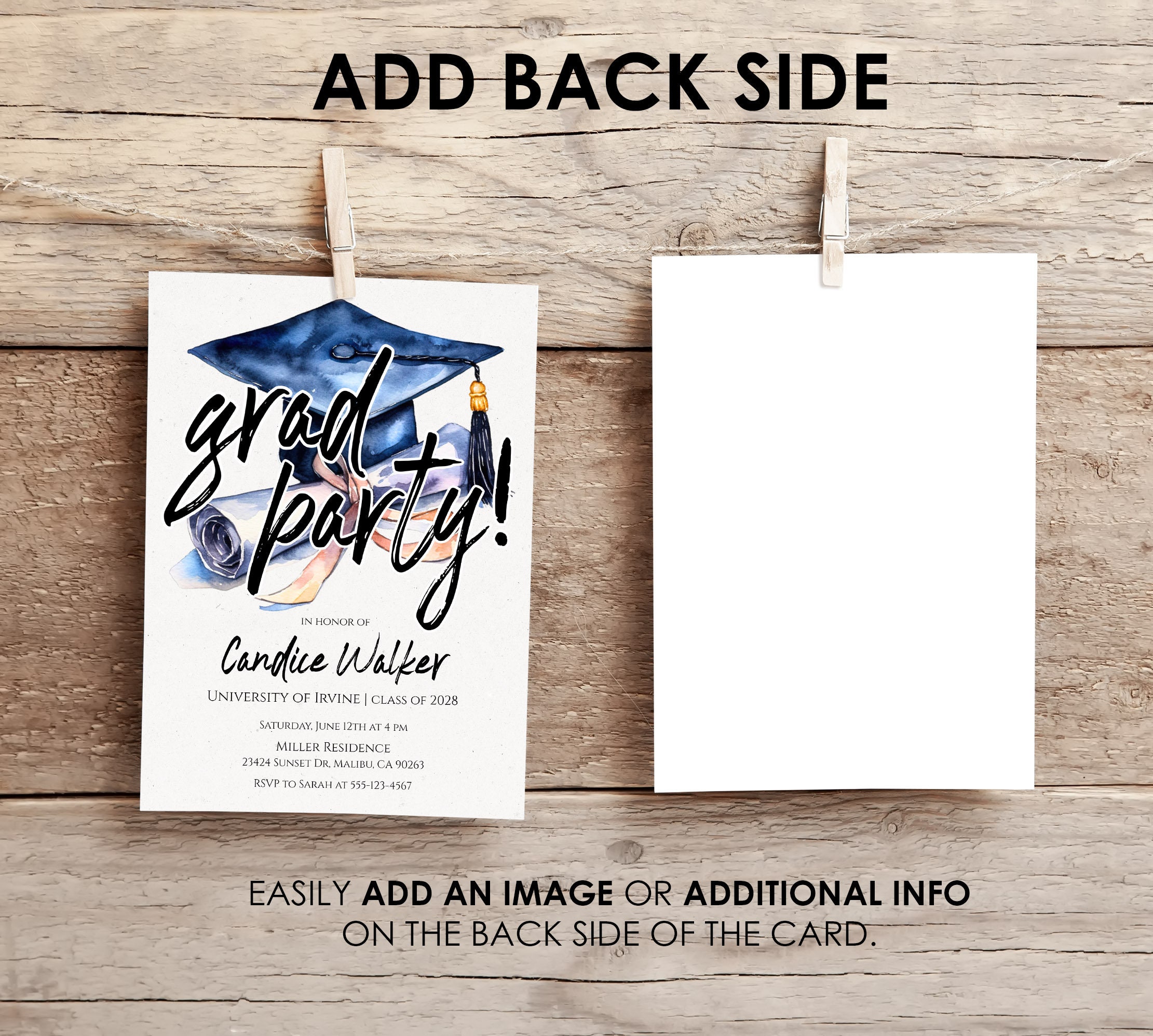 Graduation Party Invitation 5x7 Graduation Announcement Grad Party ...