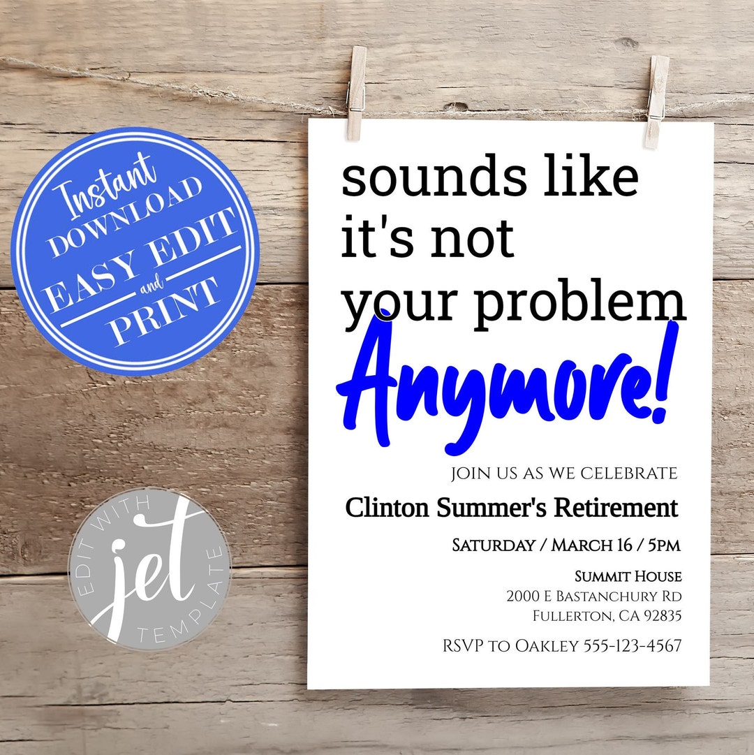 Retirement Party Invitation 5x7 | Modern Retirement Party Invite ...