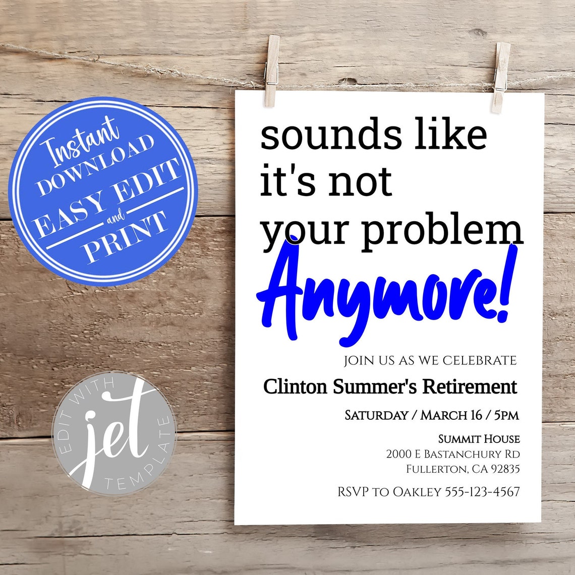 Retirement Party Invitation 5x7 | Modern Retirement Party Invite ...