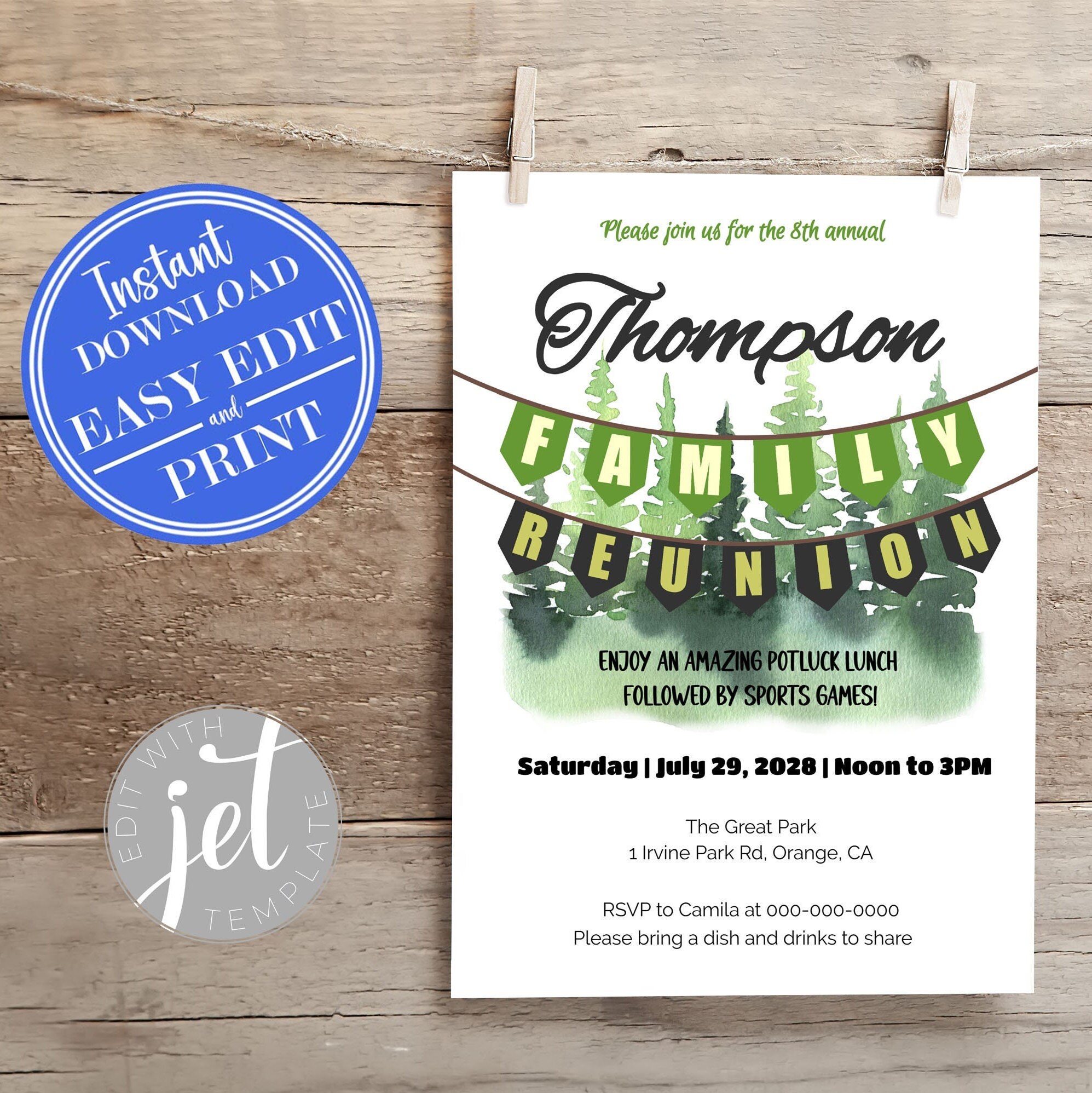 Family Reunion Invitation Template | Family Reunion Pary Invite ...