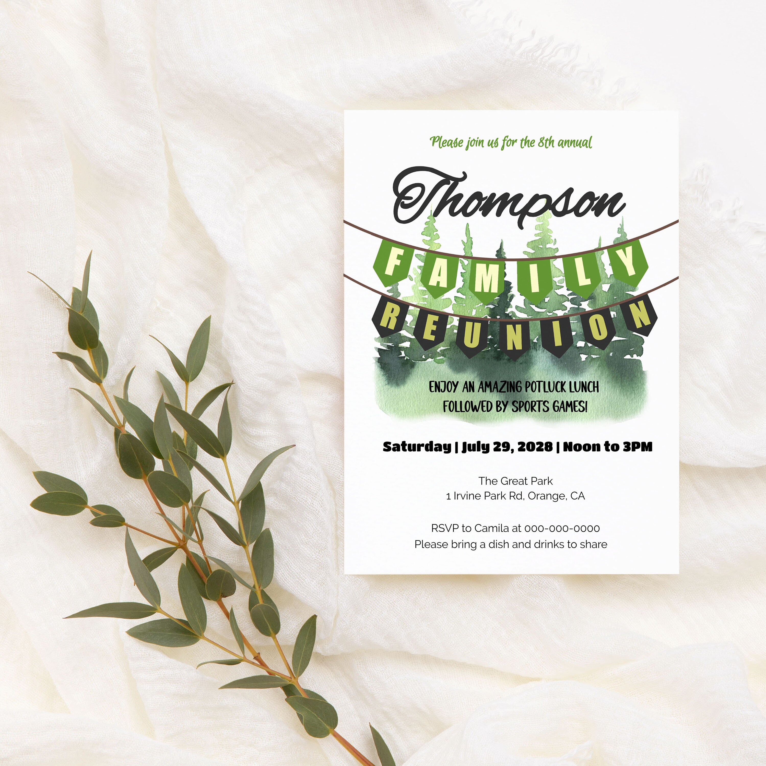Family Reunion Invitation Template | Family Reunion Pary Invite ...