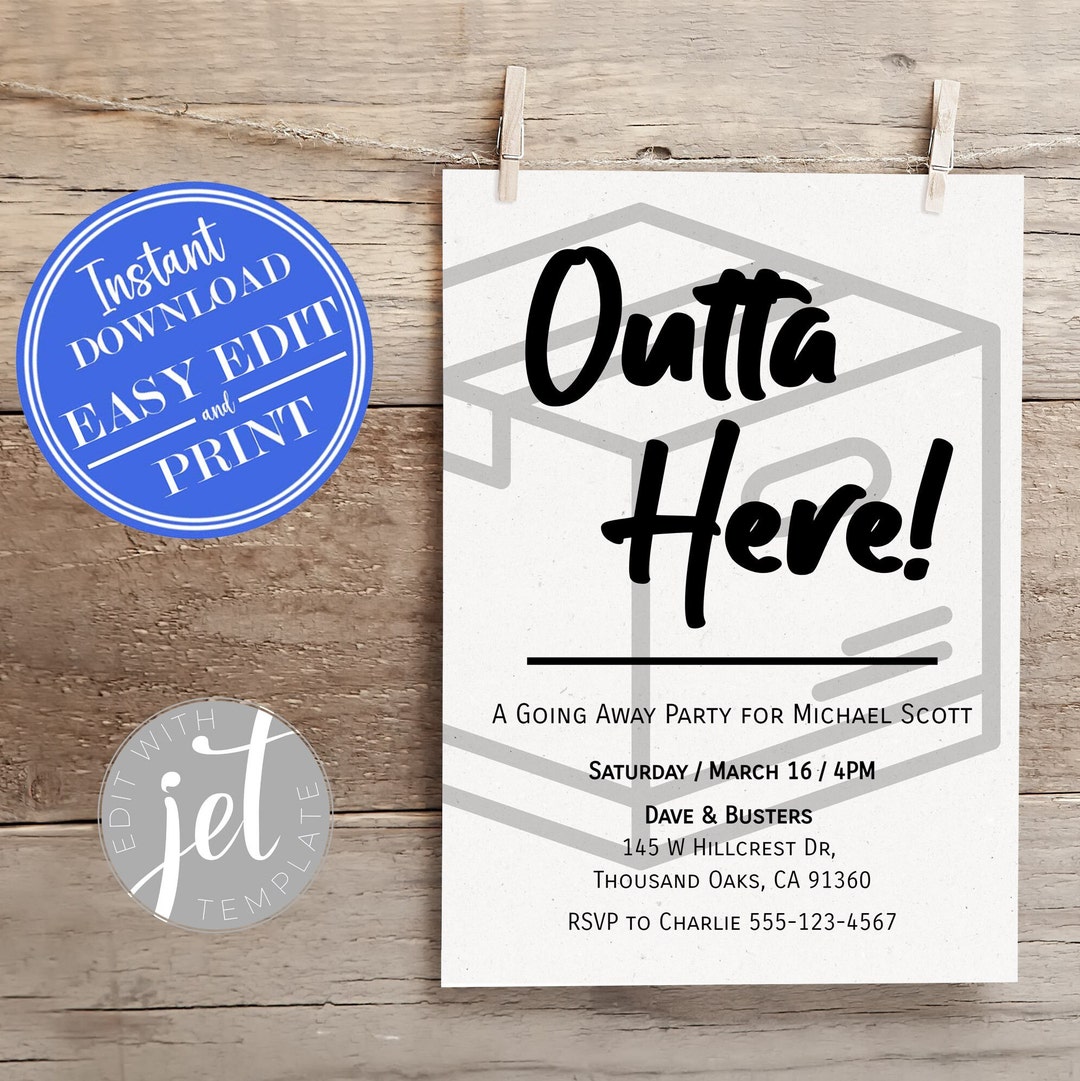 Farewell Going Away Invitation 5x7 We're Moving Funny Goodbye Party Invite Modern Going Away ...