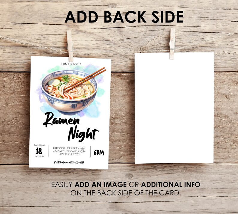 Ramen Night Invitation 5x7 | Celebration Party Invite | Dinner Party ...