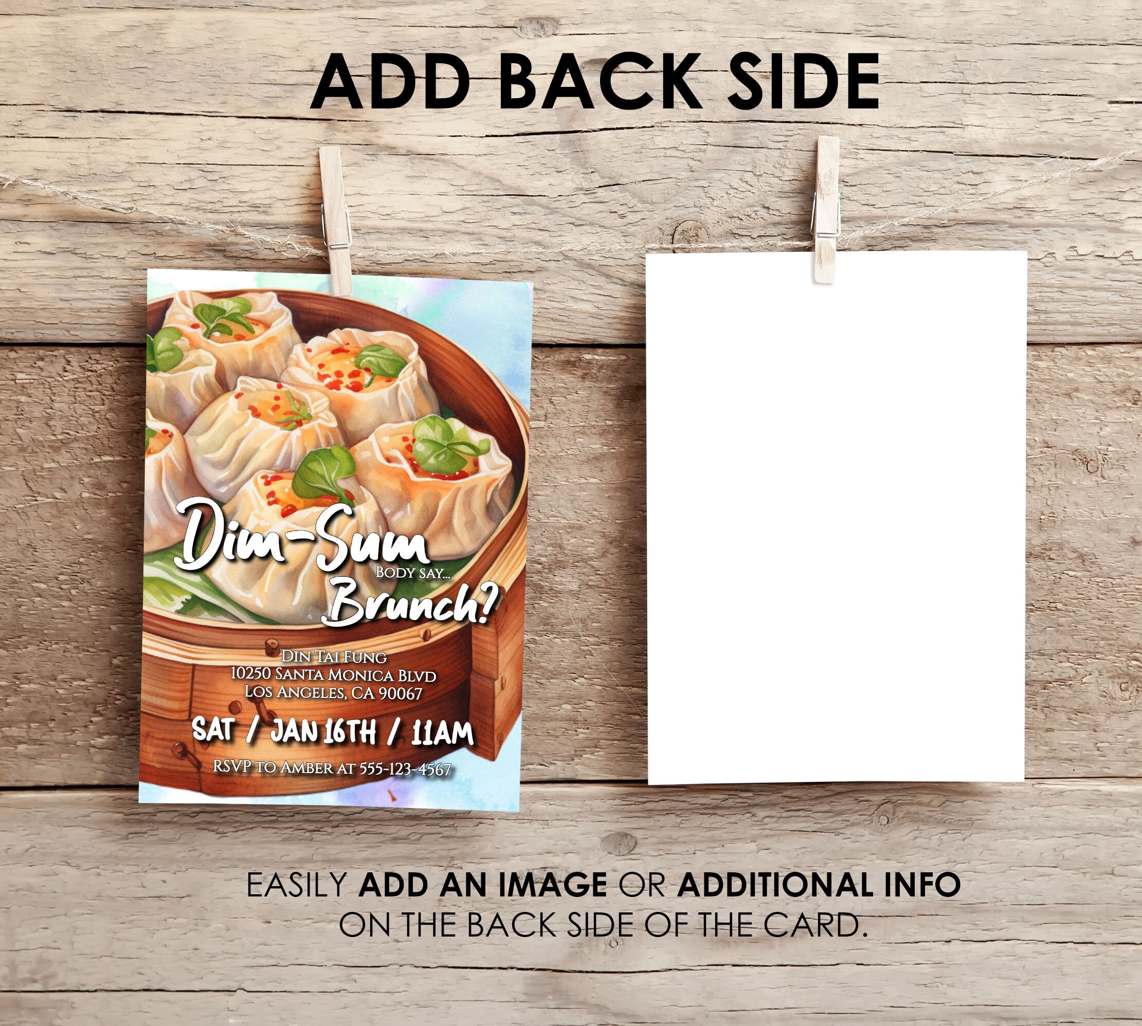 Dim Sum Invitation 5x7 | Celebration Party Invite | Brunch Party Invite ...
