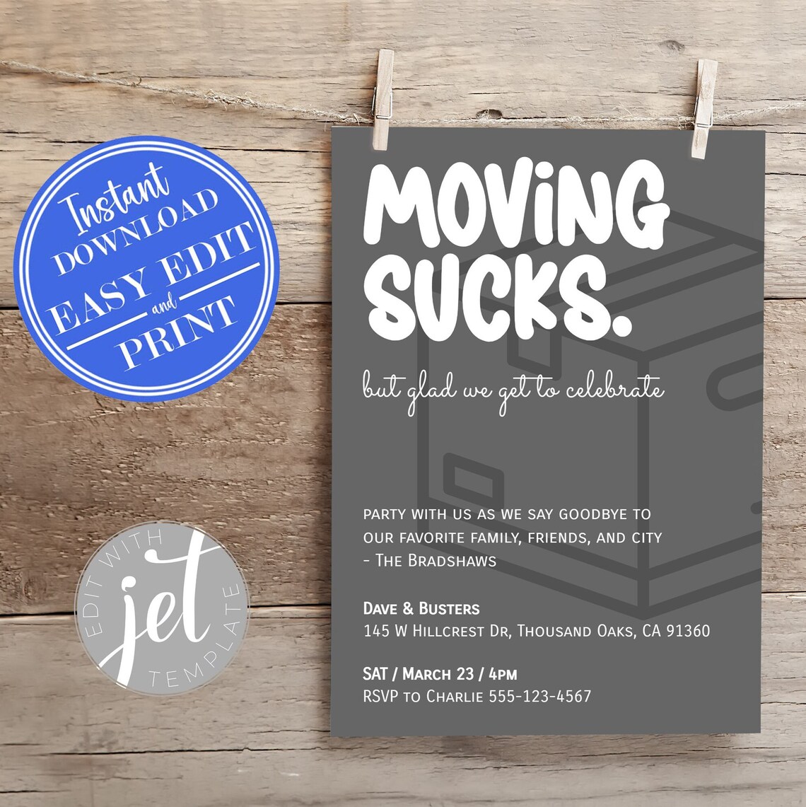 Farewell Going Away Invitation 5x7 | We're Moving Funny Goodbye Party Invite | Modern Going Away ...