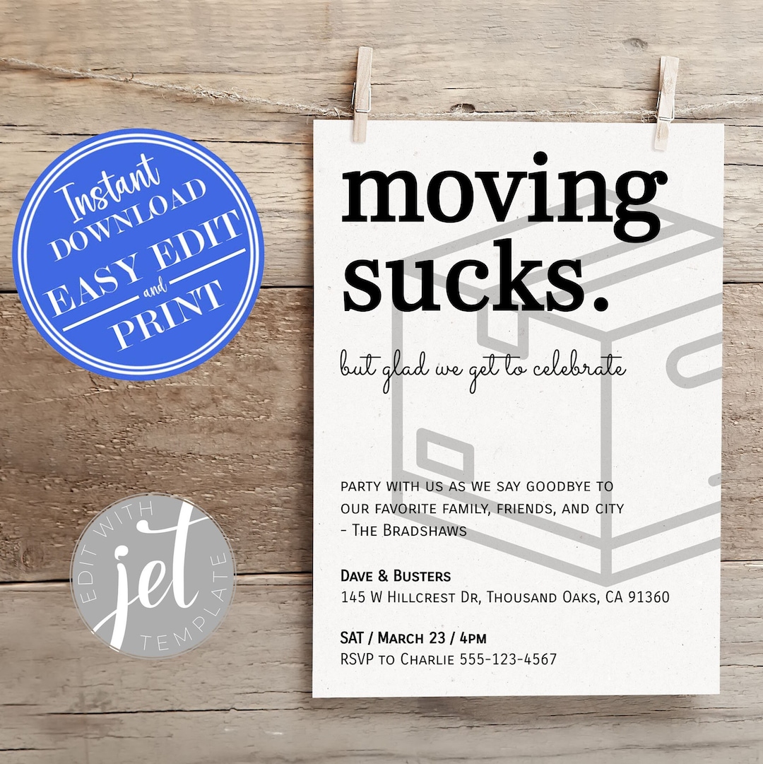 Farewell Going Away Invitation 5x7 | We're Moving Funny Goodbye Party ...