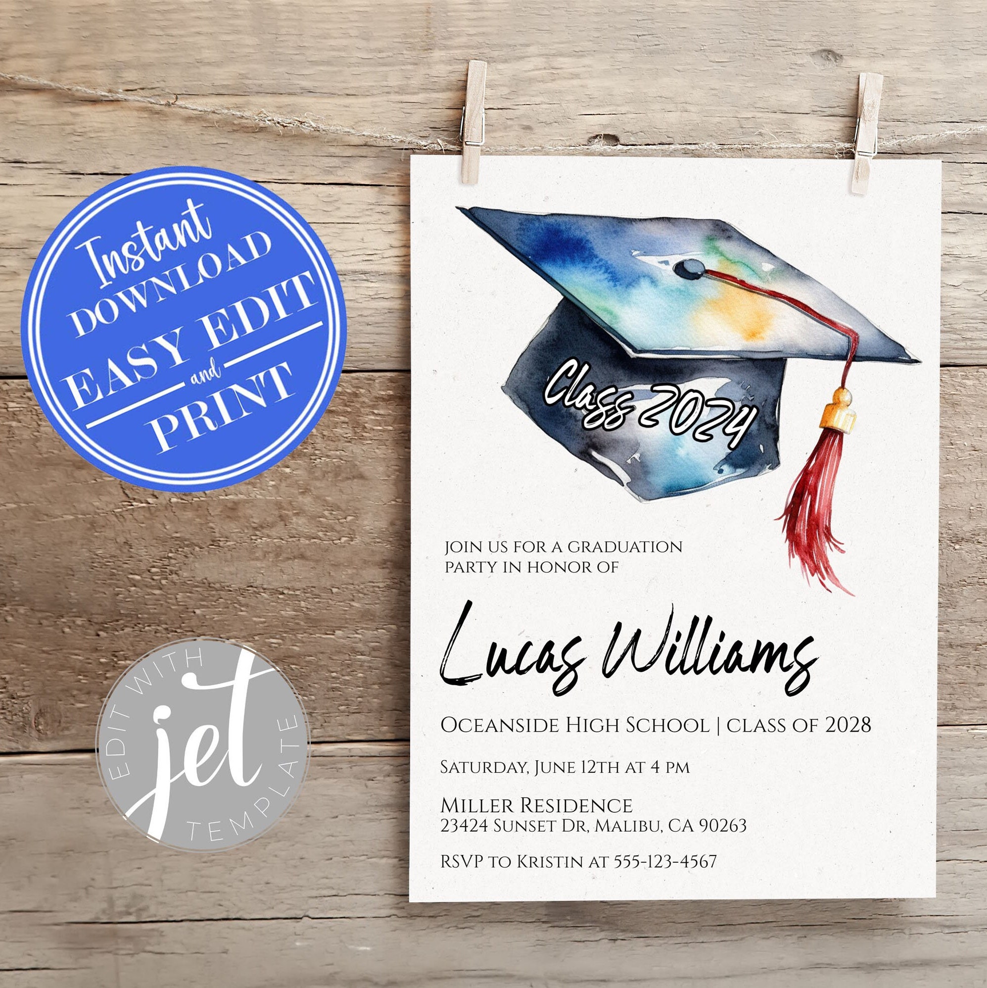 Graduation Party Invitation 5x7 Graduation Announcement Grad Party ...