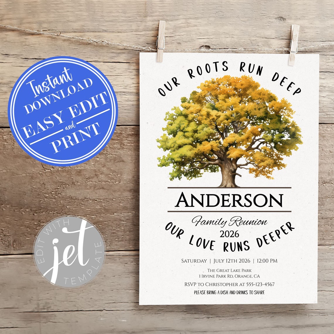 Family Reunion Invitation Template | Family Reunion Pary Invite ...