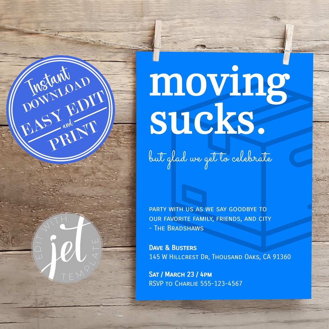Farewell Going Away Invitation 5x7 | We're Moving Funny Goodbye Party ...