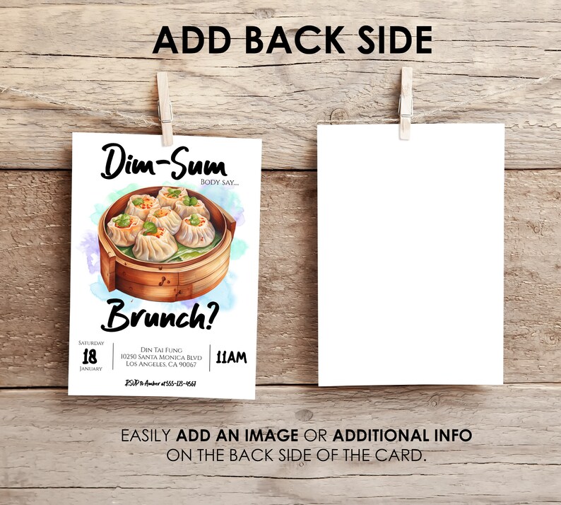 Dim Sum Invitation 5x7 | Celebration Party Invite | Brunch Party Invite ...