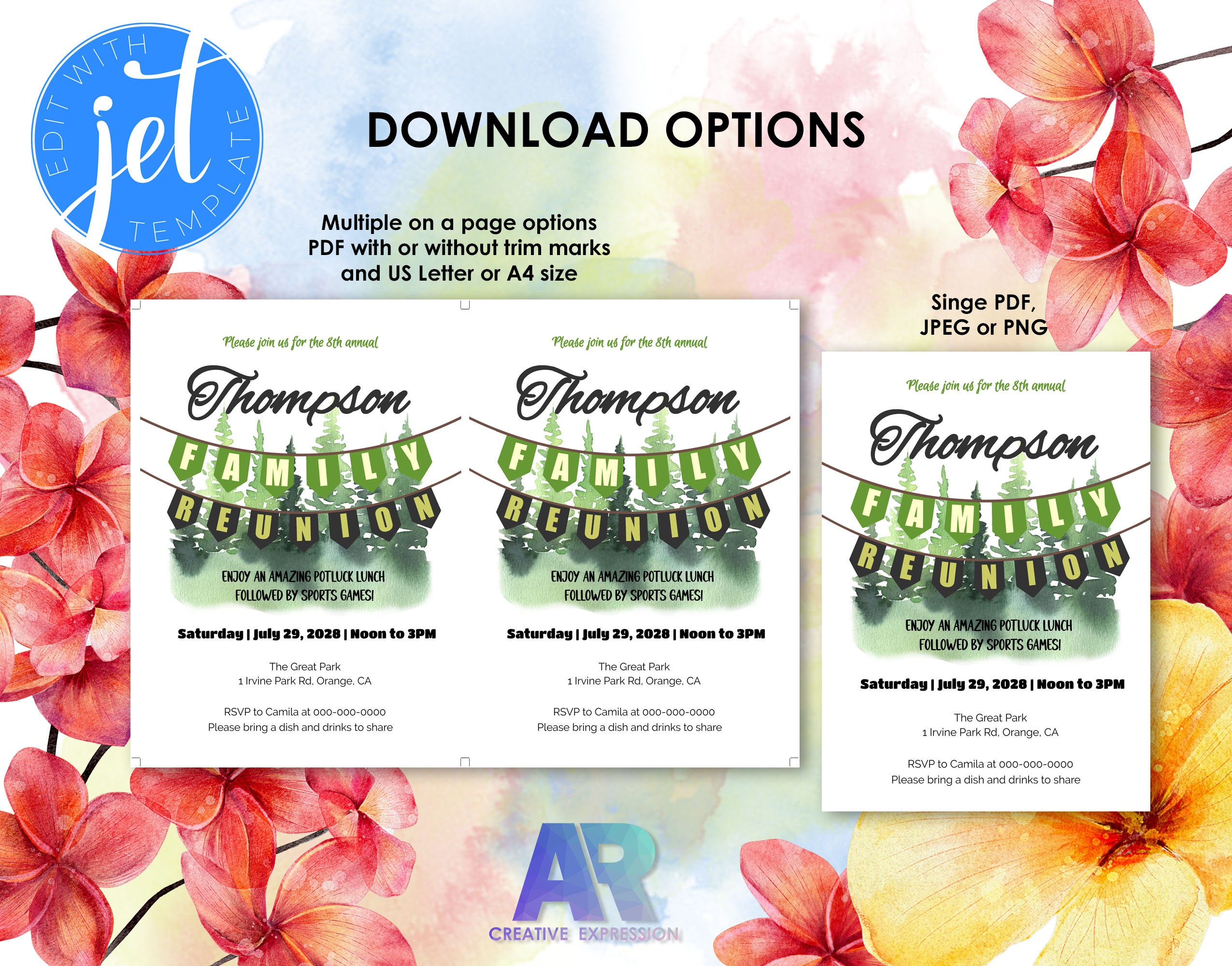 Family Reunion Invitation Template | Family Reunion Pary Invite ...