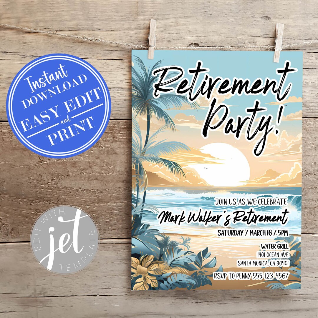 Retirement Party Invitation 5x7 | Modern Retirement Party Invite ...