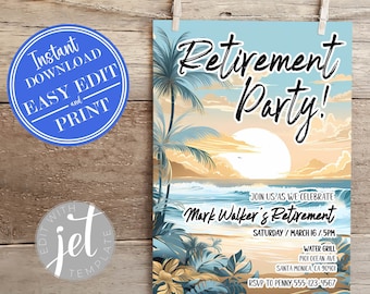 Retirement Party Invitation 5x7 | Modern Retirement Party Invite ...