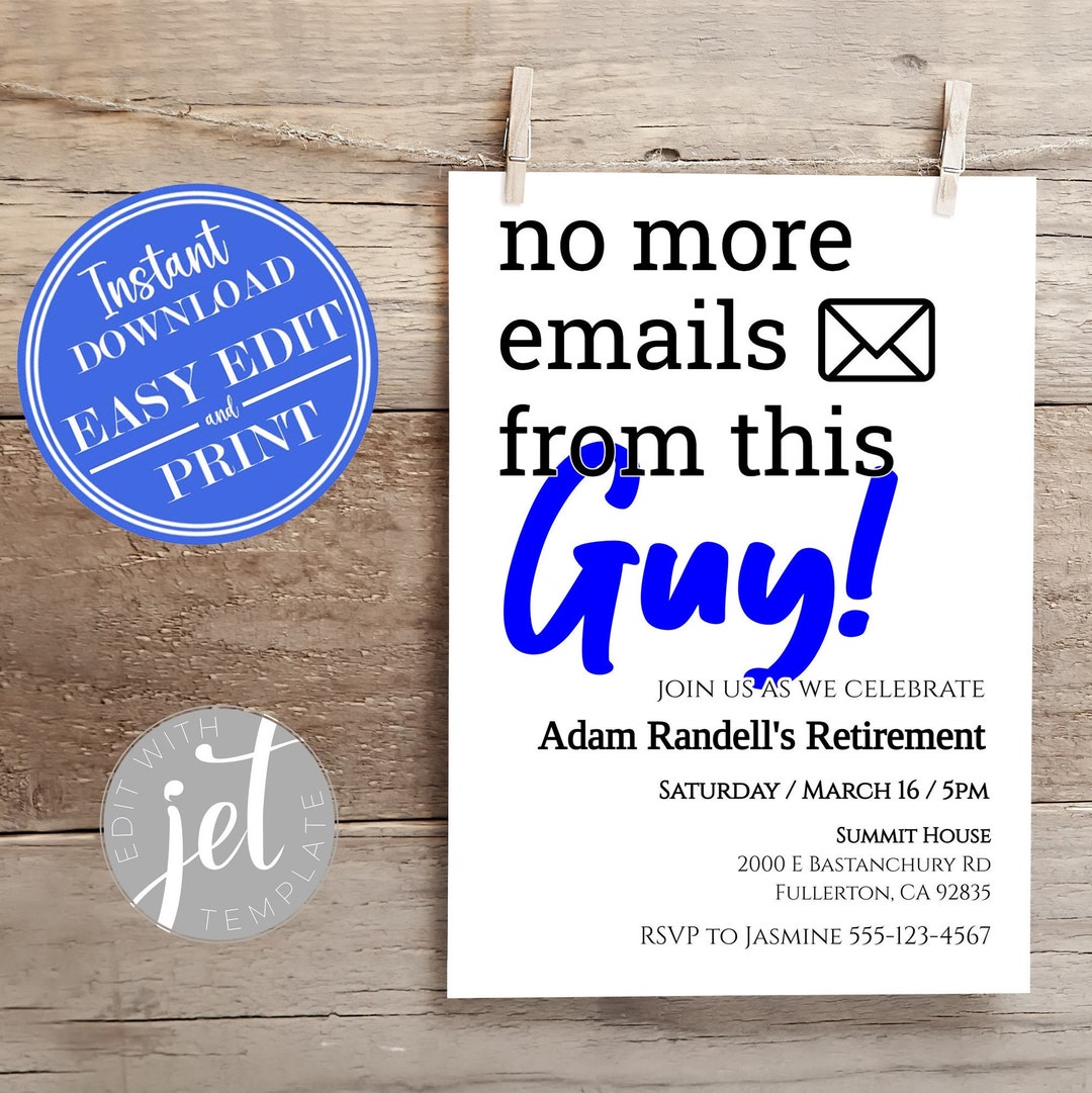 Retirement Party Invitation 5x7 | Modern Retirement Party Invite ...