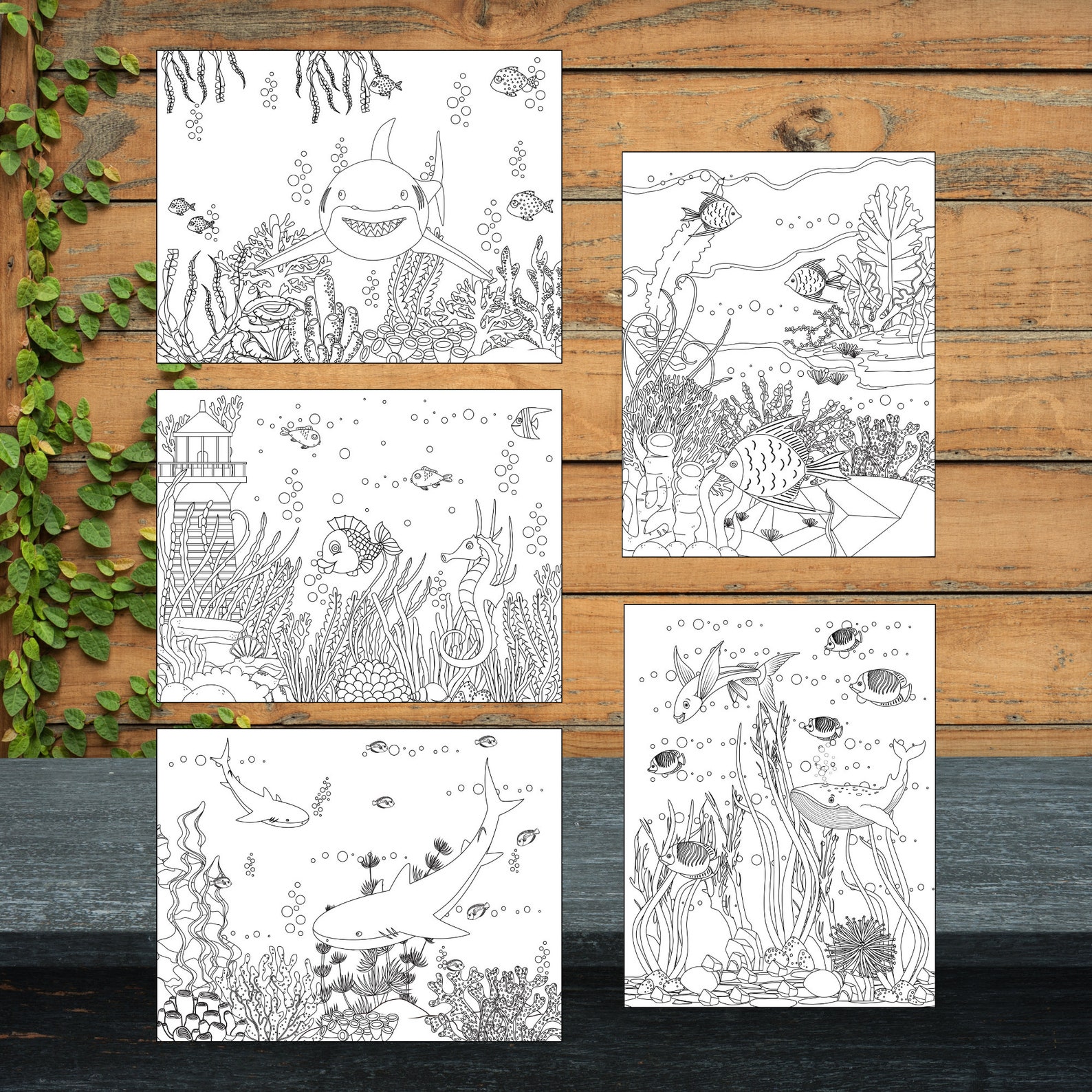 30 OCEAN Kids Coloring Pages Bundle Summer Kids Coloring - Etsy