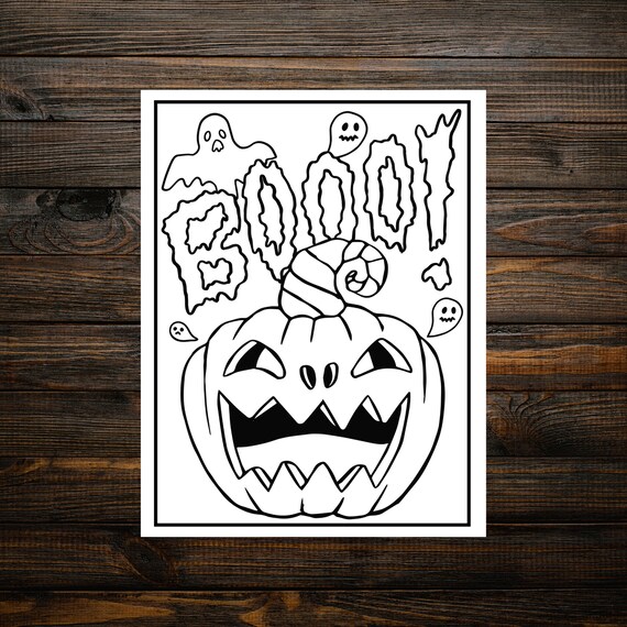 40 Halloween Coloring Book 1 Cover Page Printable Spooky - Etsy