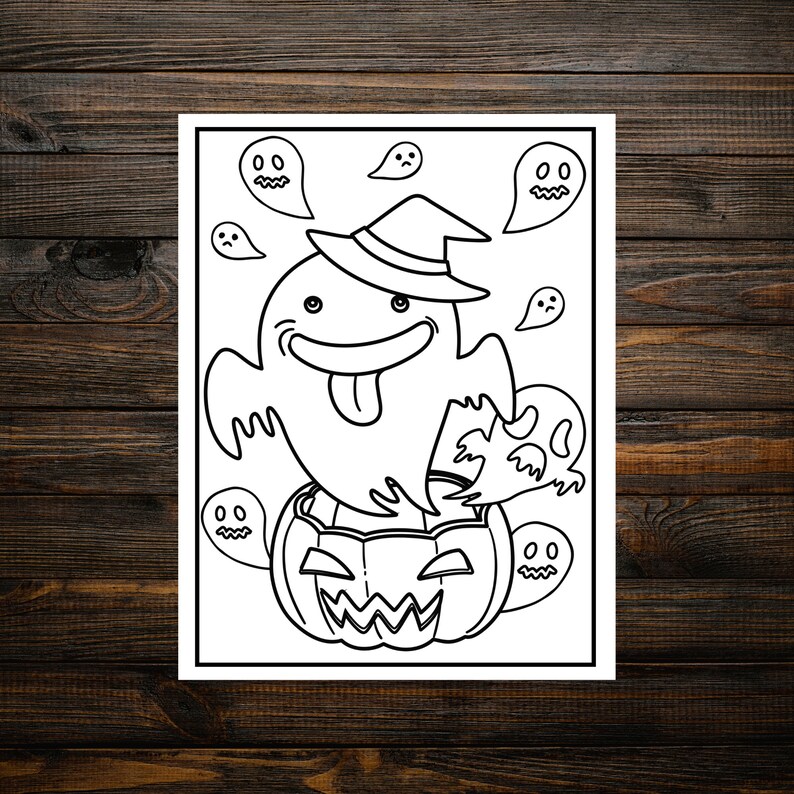 40 Halloween Coloring Book + 1 Cover Page - Printable Spooky Coloring ...