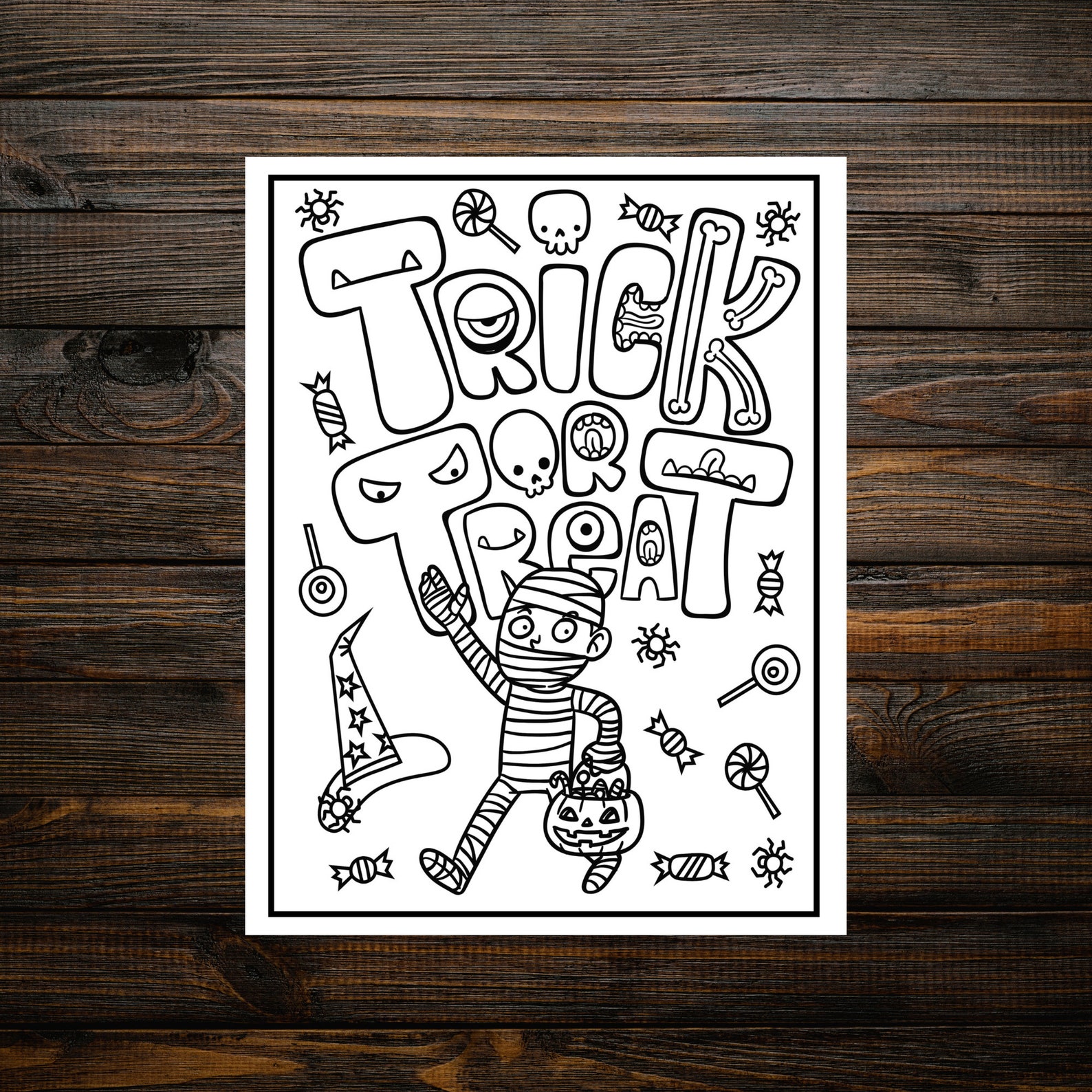 40 Halloween Coloring Book + 1 Cover Page - Printable Spooky Coloring ...