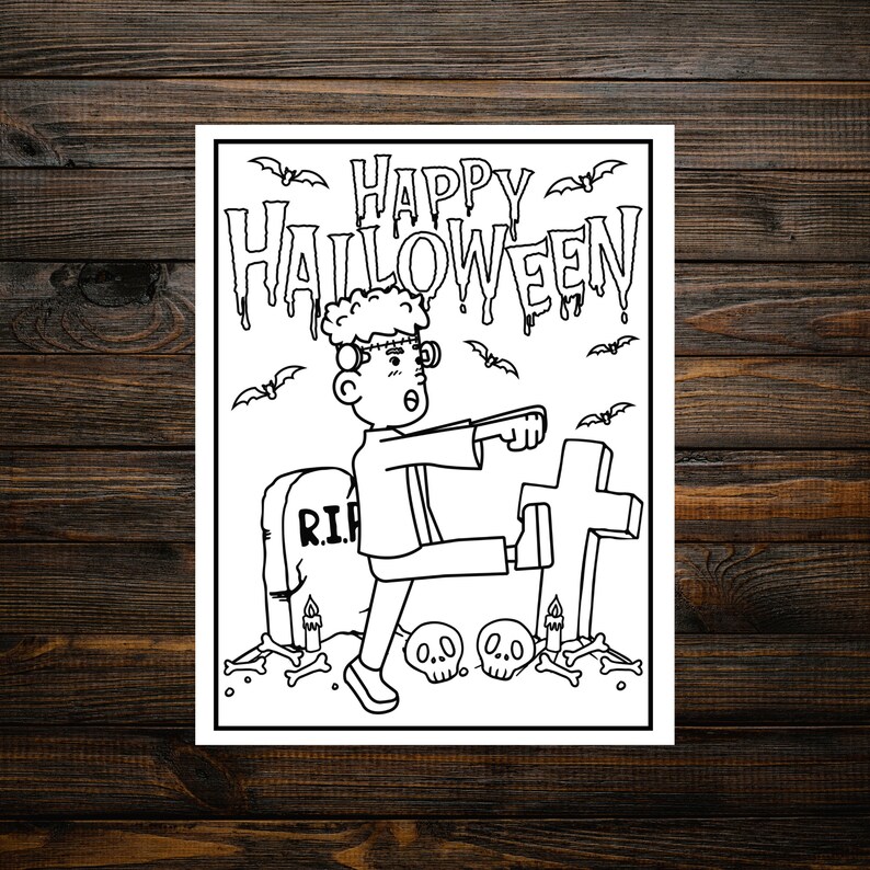 40 Halloween Coloring Book + 1 Cover Page - Printable Spooky Coloring ...