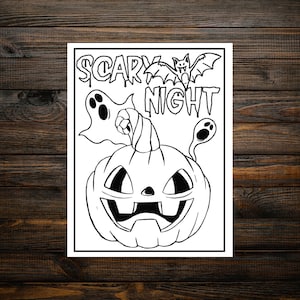 40 Halloween Coloring Book + 1 Cover Page - Printable Spooky Coloring ...