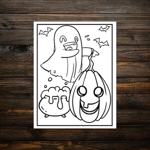 40 Halloween Coloring Book + 1 Cover Page - Printable Spooky Coloring ...