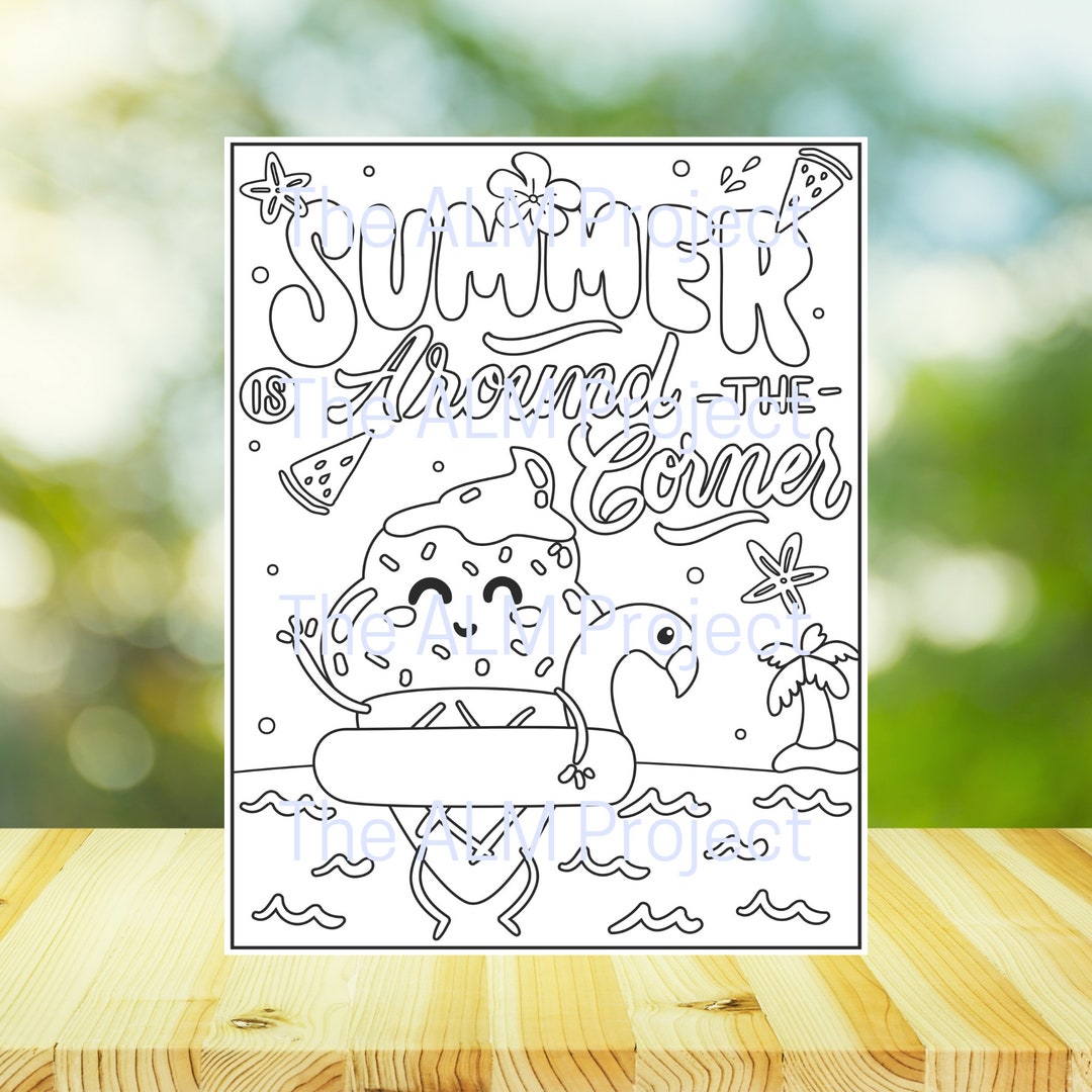 26 Kids Summer Coloring Pages Bundle, Fun Summer Coloring Book, Kids ...
