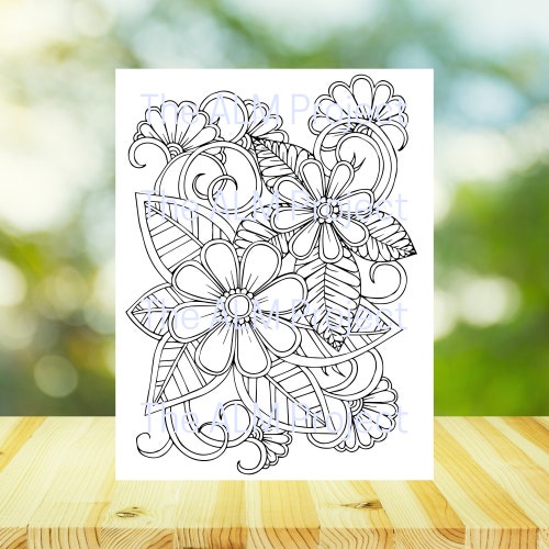 Vol. 2 25 Pretty Floral Style Coloring Pages Bundle Flower - Etsy