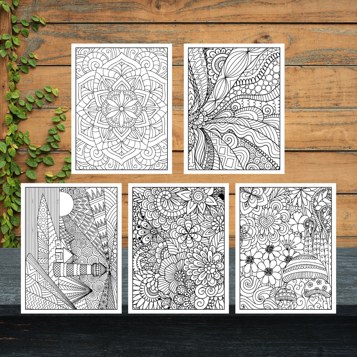 Vol. 2 25 Pretty Floral Style Coloring Pages Bundle Flower - Etsy