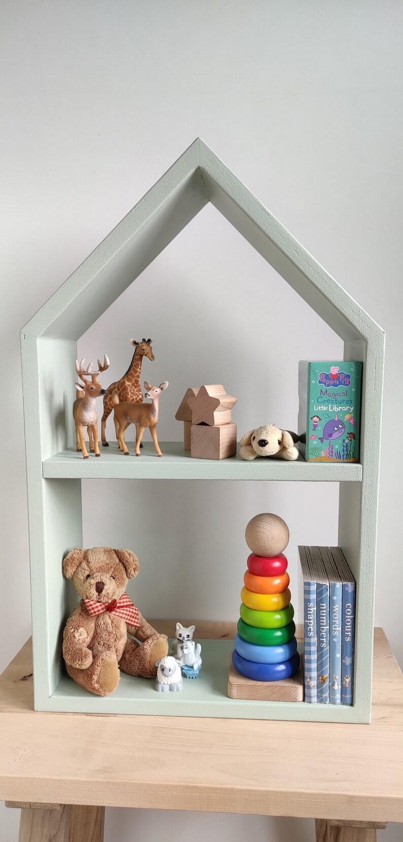 House Shaped Shelf, Wooden House Shaped Shelf, Kids Bookshelf, Kids ...