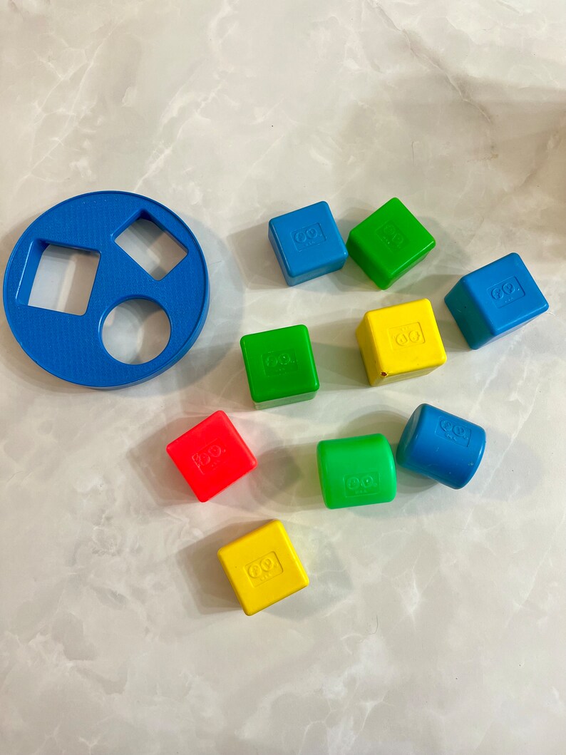 Vintage Fisher-price Shape Sorter Babys First Blocks Toddler Game Toy 9 ...
