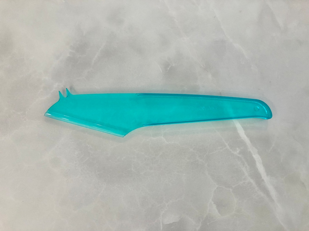 Vintage Tupperware 1223-4 Clear Blue Turquoise Cheese Slicer Knife ...