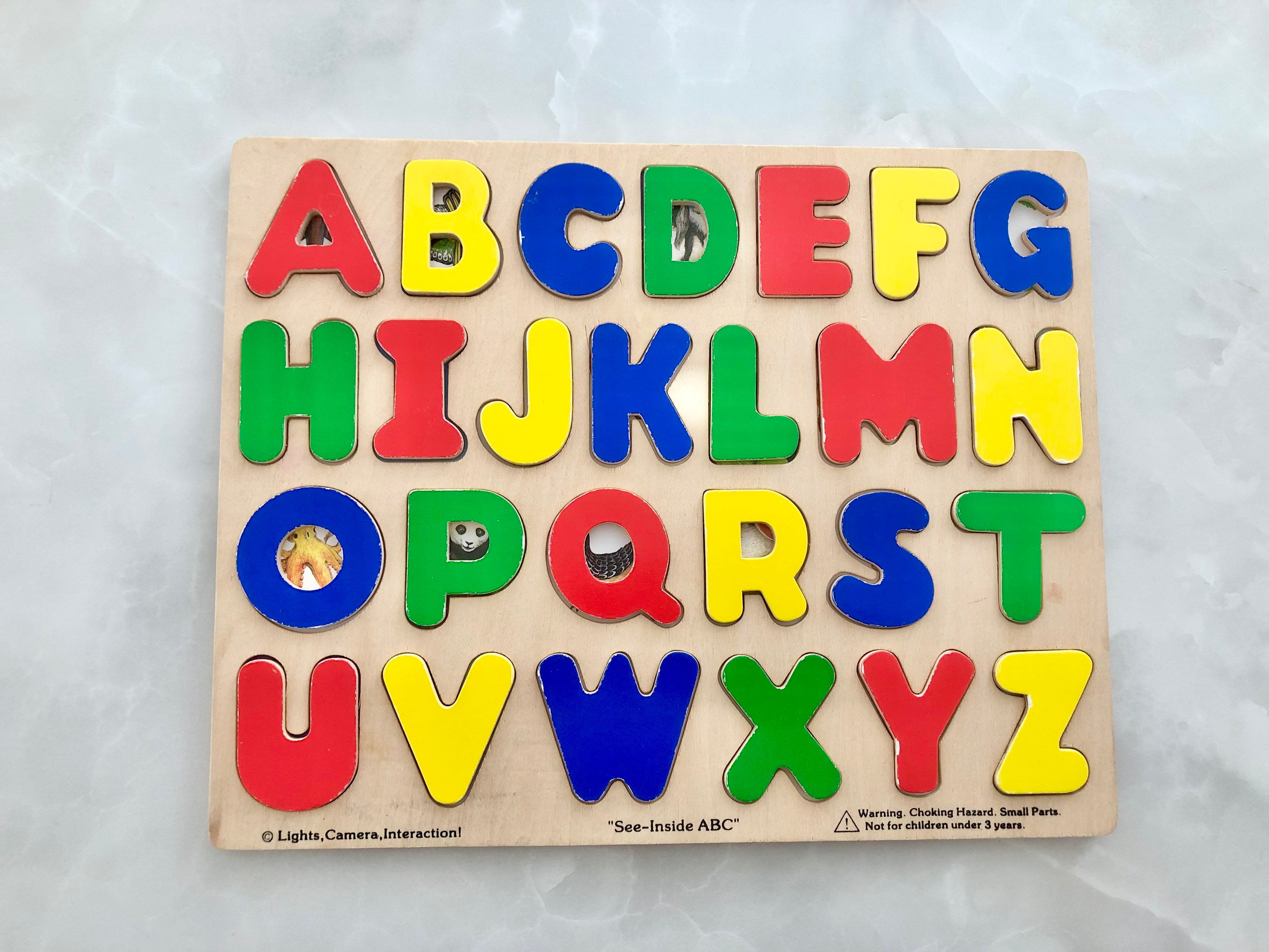 Vintage Melissa & Doug See Inside ABC Puzzle Pictures Under Pieces ...