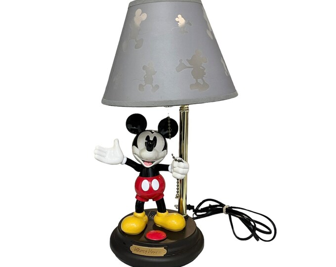 Vintage Collectible Mickey Mouse Animated Talking Table Lamp ONLY HALF ...